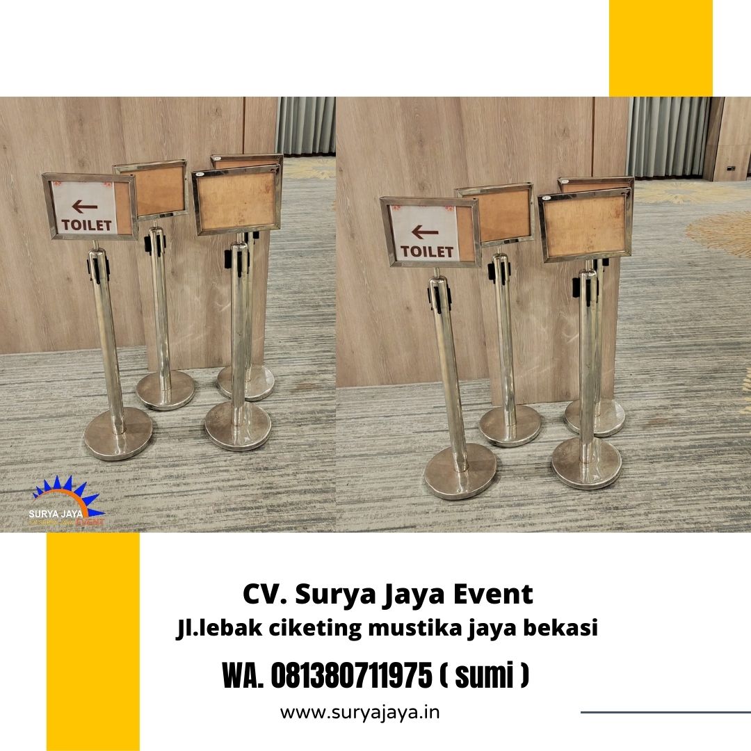 Sewa Standing Signage StainlessPortrait Dan landscape di Jakarta